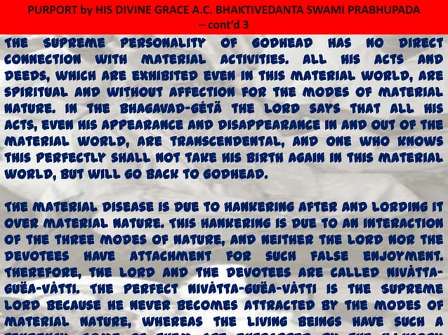 Srila Prabhupada Video Discourse Series - Verses | PPTX | Hinduism | Religion & Spirituality