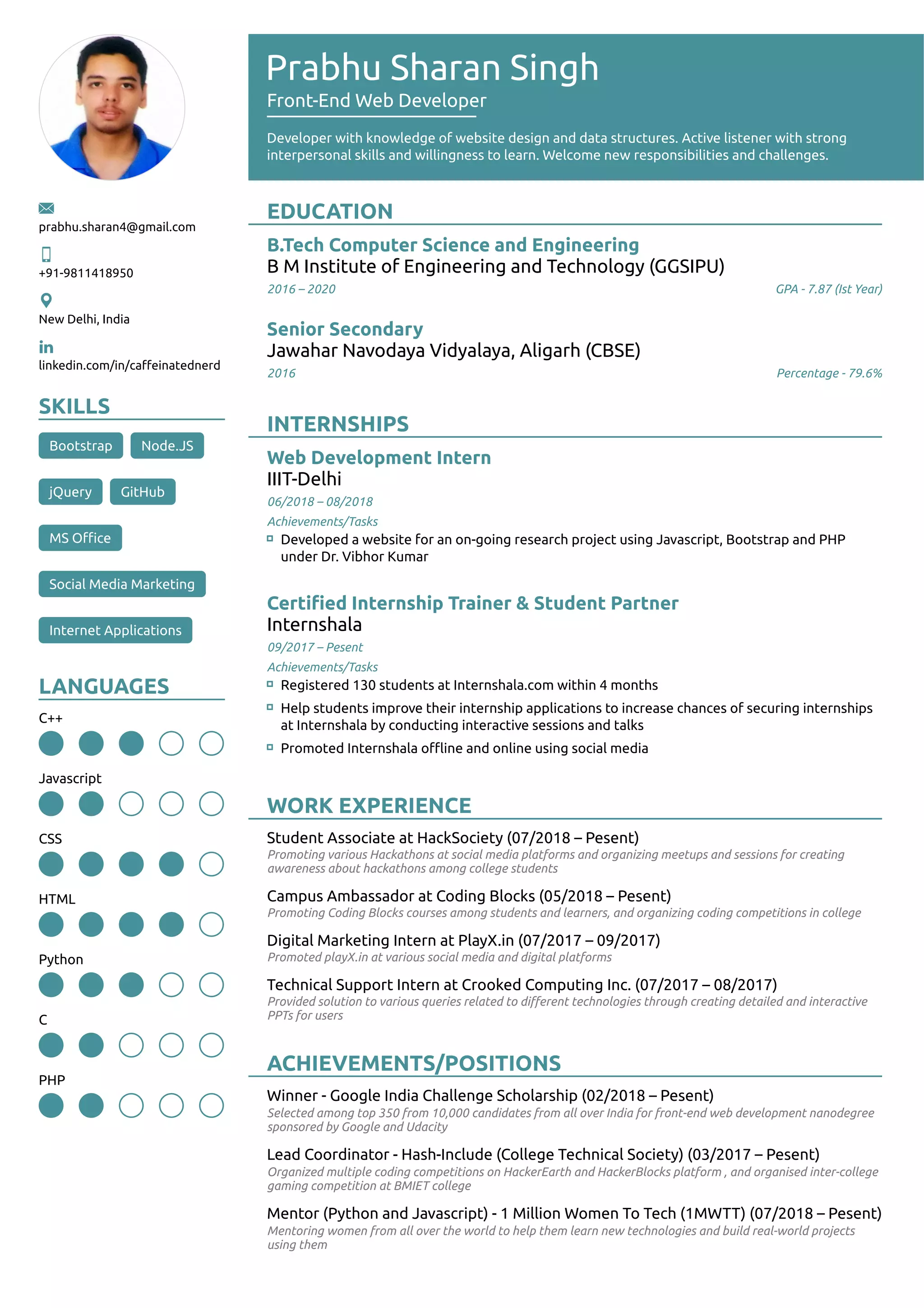 Prabhu's Resume - October | PDF