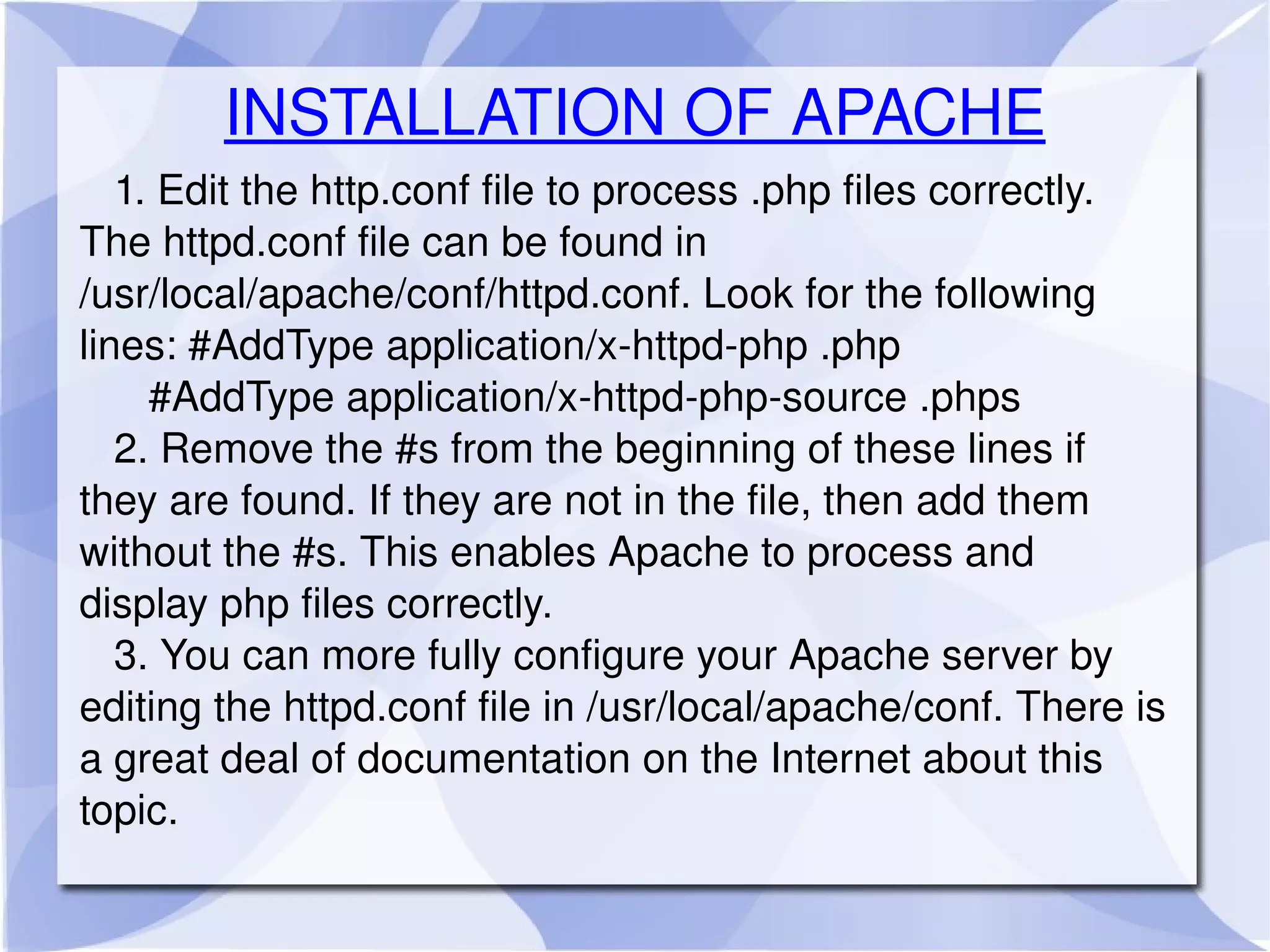 Prabu apache installations | PPT