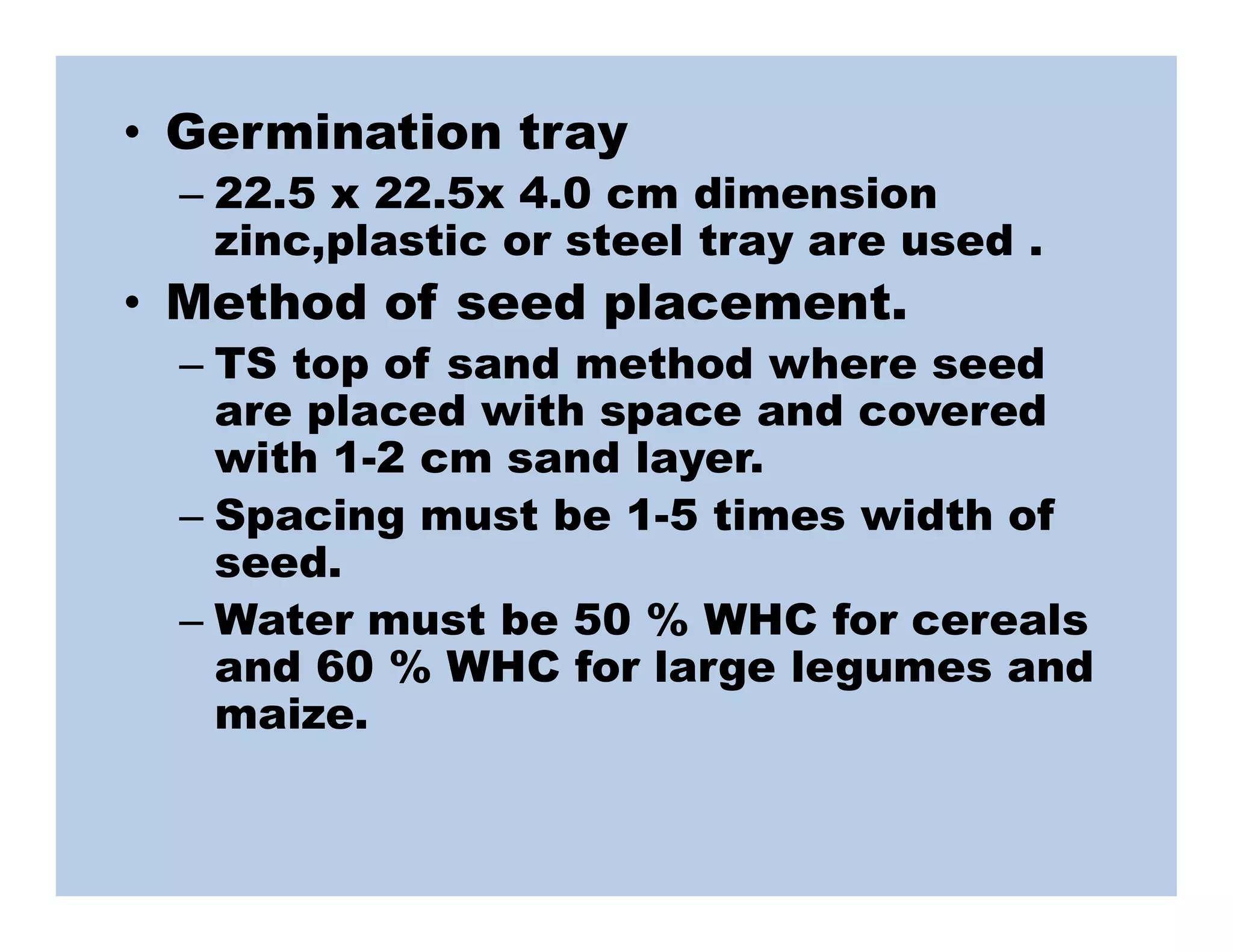 Seed Physical purity & germination tests | PDF