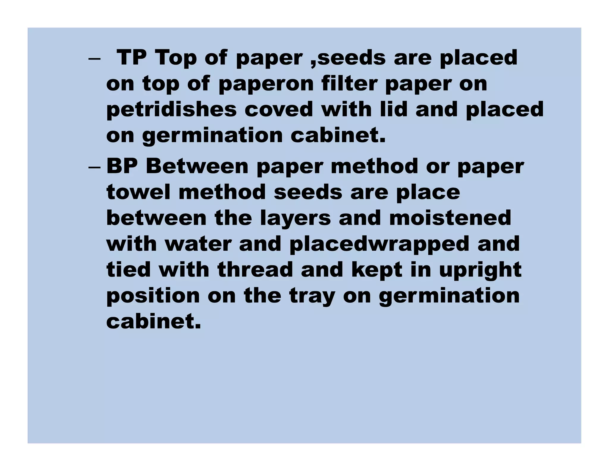 Seed Physical purity & germination tests | PDF