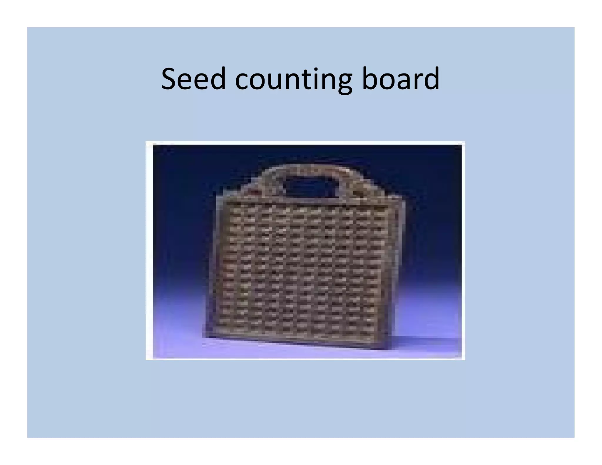 Seed Physical purity & germination tests | PDF