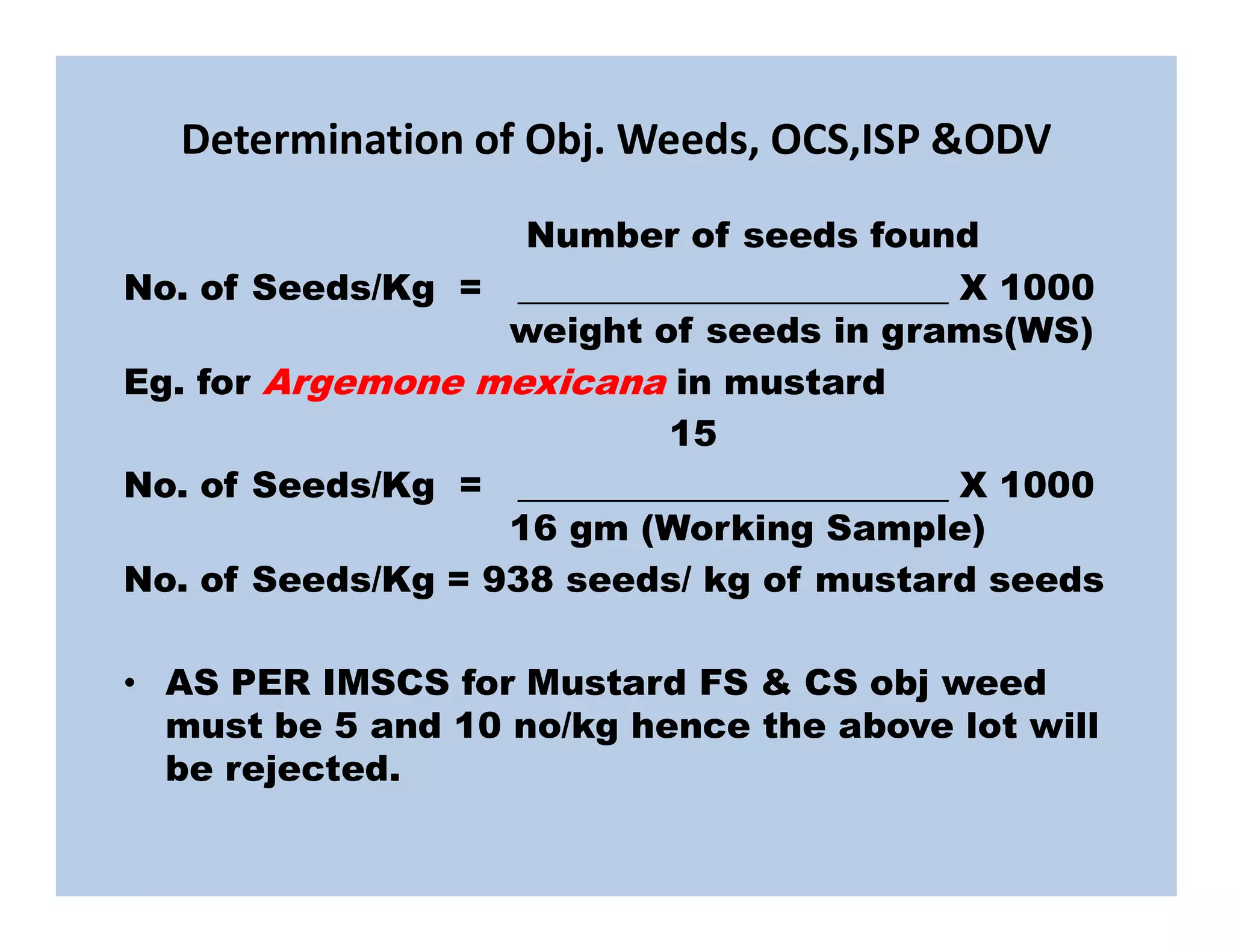Seed Physical purity & germination tests | PDF