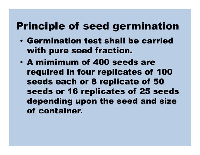 Seed Physical purity & germination tests | PDF | Gardening | Home & Garden