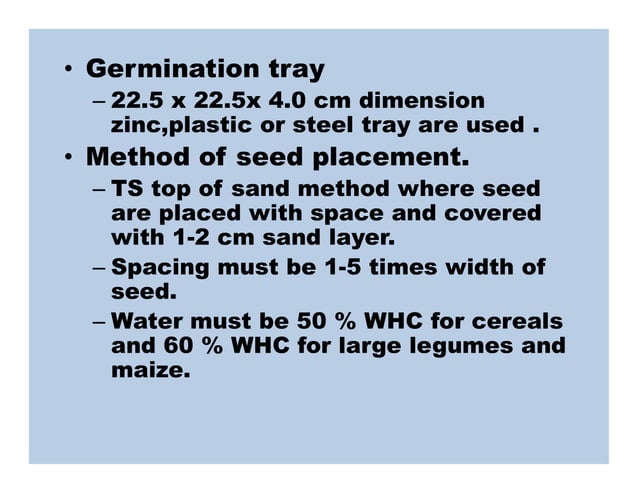 Seed Physical purity & germination tests | PDF | Gardening | Home & Garden