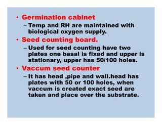 Seed Physical purity & germination tests | PDF