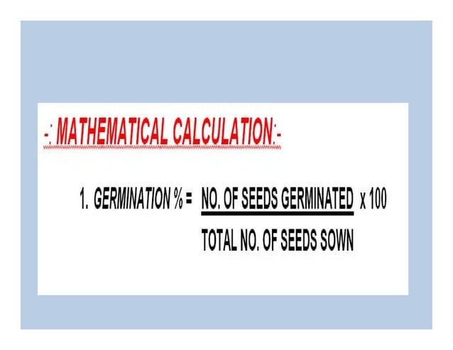 Seed Physical purity & germination tests | PDF | Gardening | Home & Garden