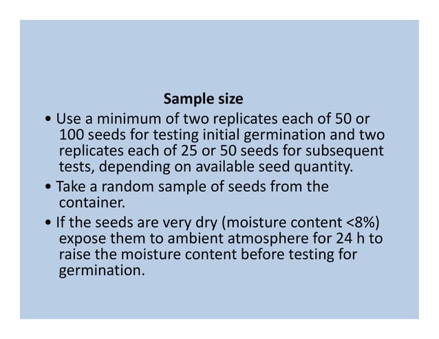 Seed Physical purity & germination tests | PDF | Gardening | Home & Garden