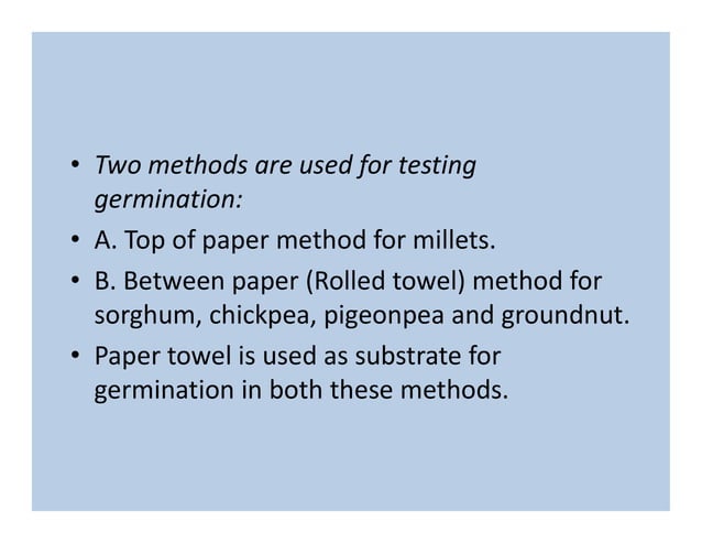 Seed Physical purity & germination tests | PDF | Gardening | Home & Garden