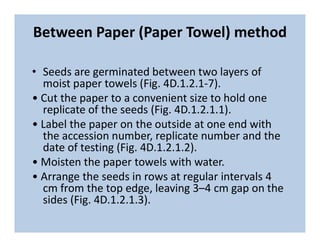 Seed Physical purity & germination tests | PDF