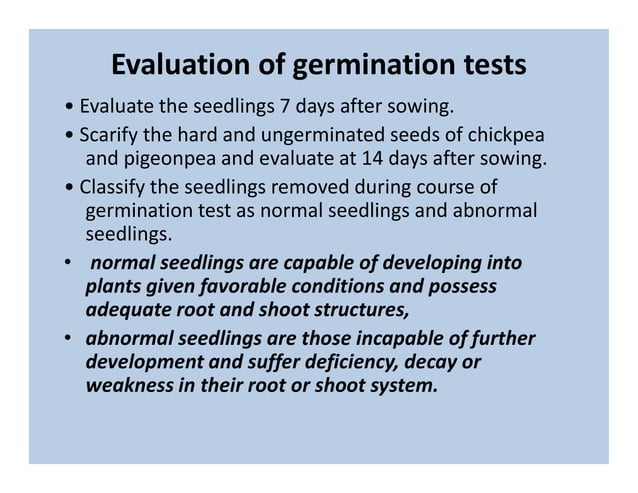 Seed Physical purity & germination tests | PDF | Gardening | Home & Garden