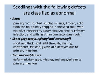 Seed Physical purity & germination tests | PDF