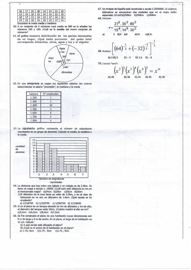 MATEMATICA EJERCICIOS 2DO | PDF