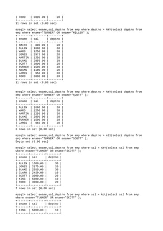 database application using SQL DML statements: all types of Join, Sub ...