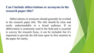 Prac 4.pptx the face of your research paper | PPTX