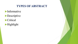Practical task abstract types of abstract | PPTX