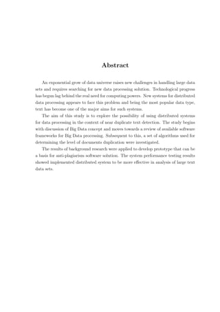 Parallel and Distributed Algorithms for Large Text Datasets Analysis | PDF