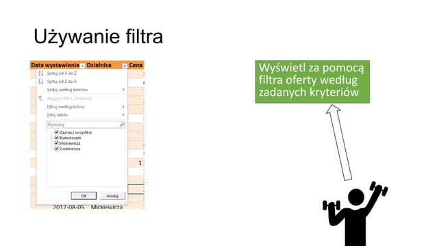 Praca z tabelami w Excelu | PPTX | Databases | Computer Software and Applications