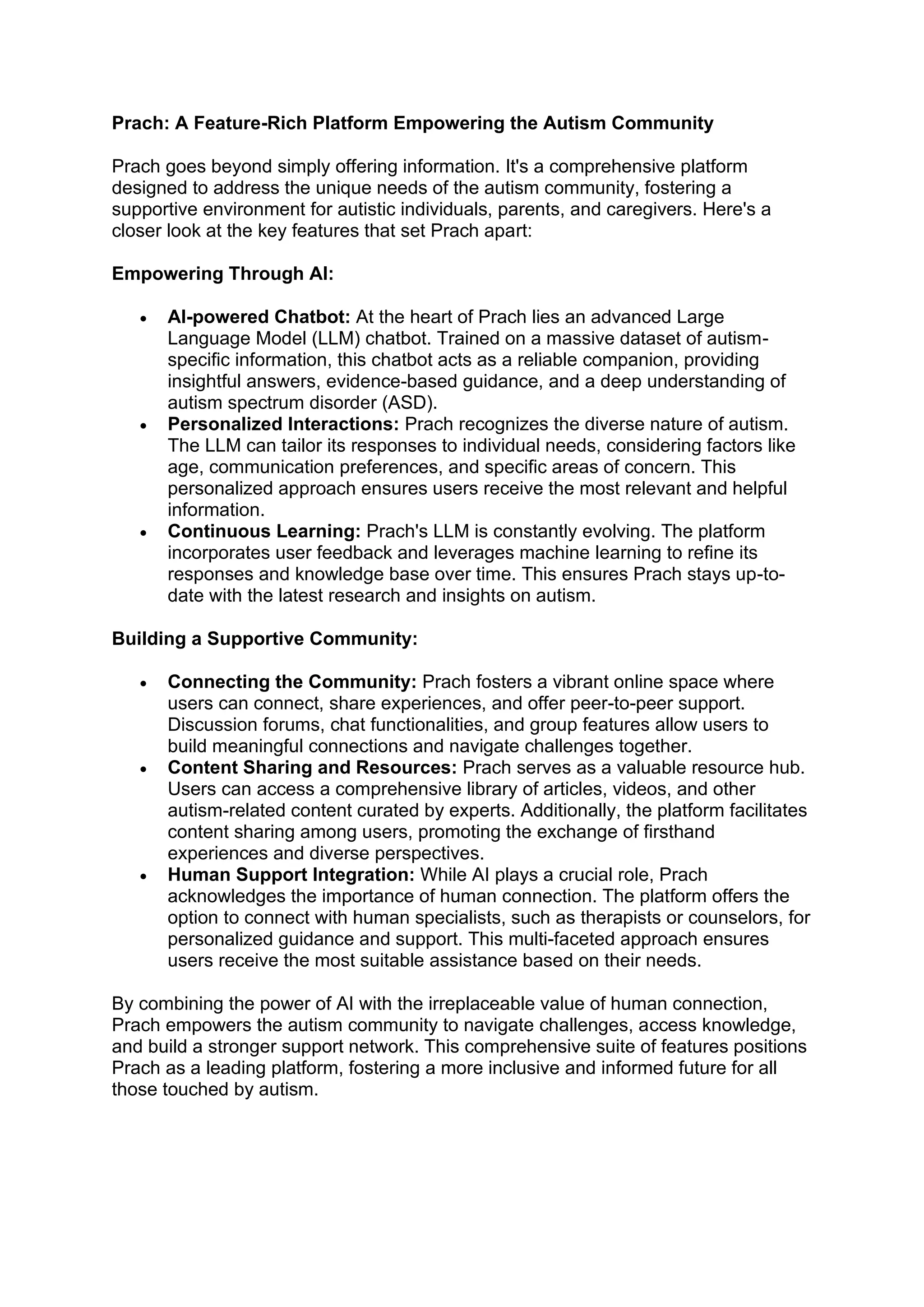 Prach: A Feature-Rich Platform Empowering the Autism Community | PDF