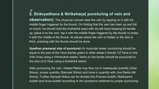 prachhna and siravyadha in ayurveda raktamokshana treatment | PPTX