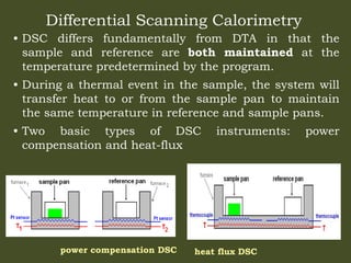 DIFFERENTIAL THERMAL ANALYSIS & DIFFERENTIAL SCANNING CALORIMETRY | PPTX | Physics | Science