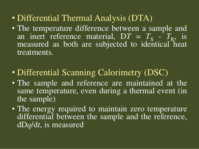 Differential Thermal Analysis And Differential Scanning Calorimetry