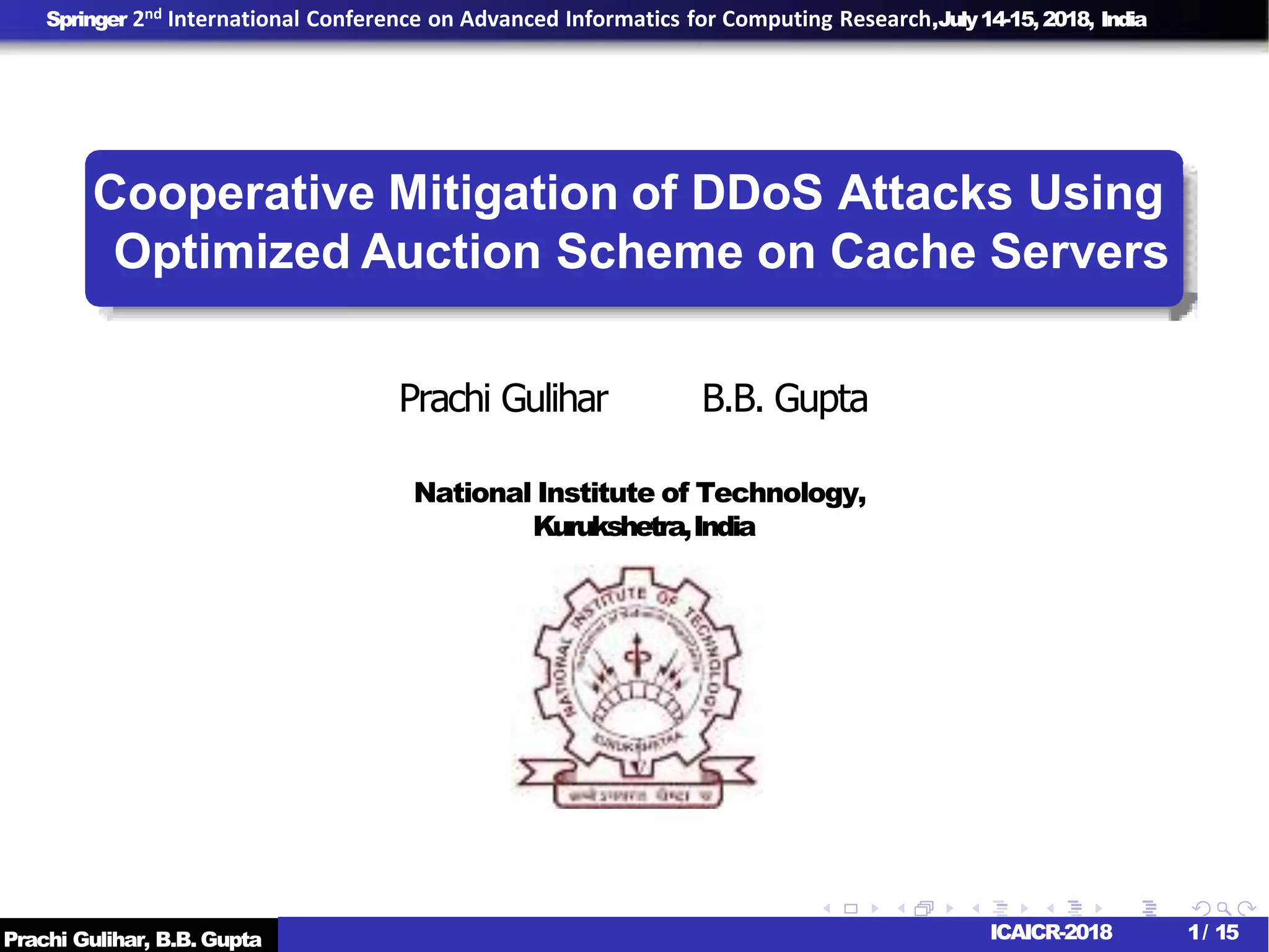 Cooperative mitigation DDoS | PPTX