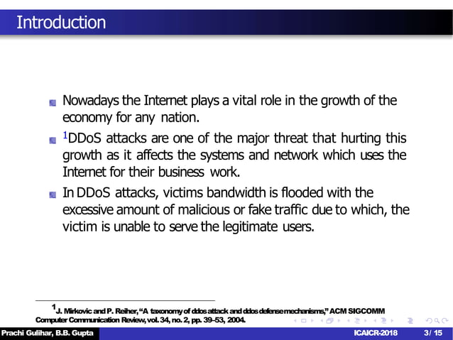 Cooperative mitigation DDoS | PPT | Free Download