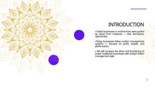 Indian Ethos & Modern Management: A Comparative Perspective | PPTX