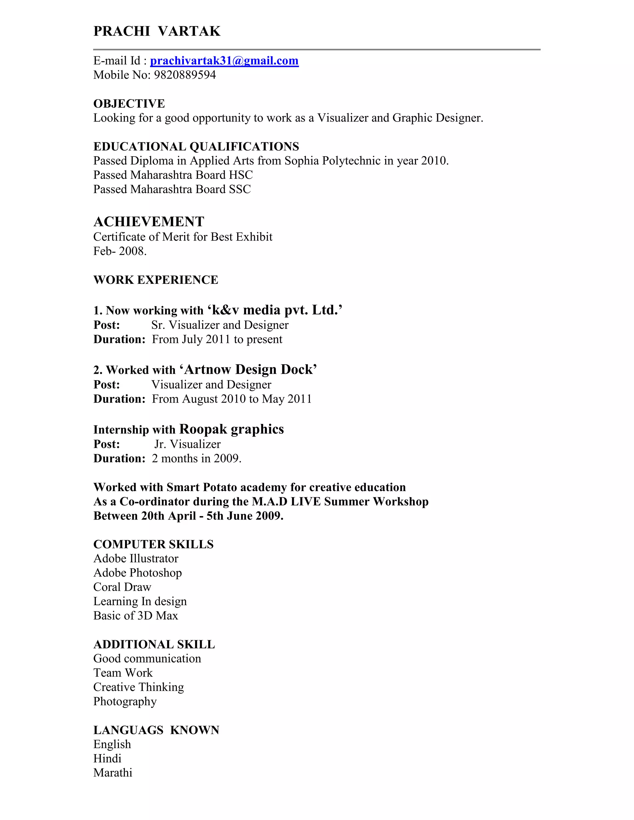 Prachi vartak mumbai_2.06_yrs | PDF