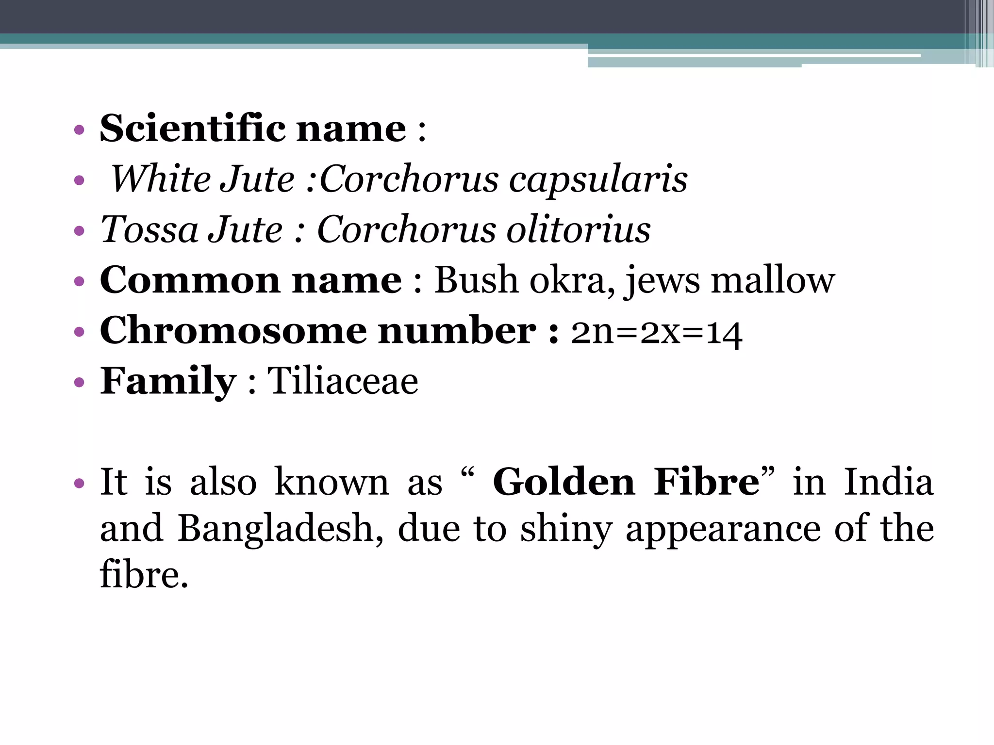 Pract. no. 2 (b) jute floral biology | PPT