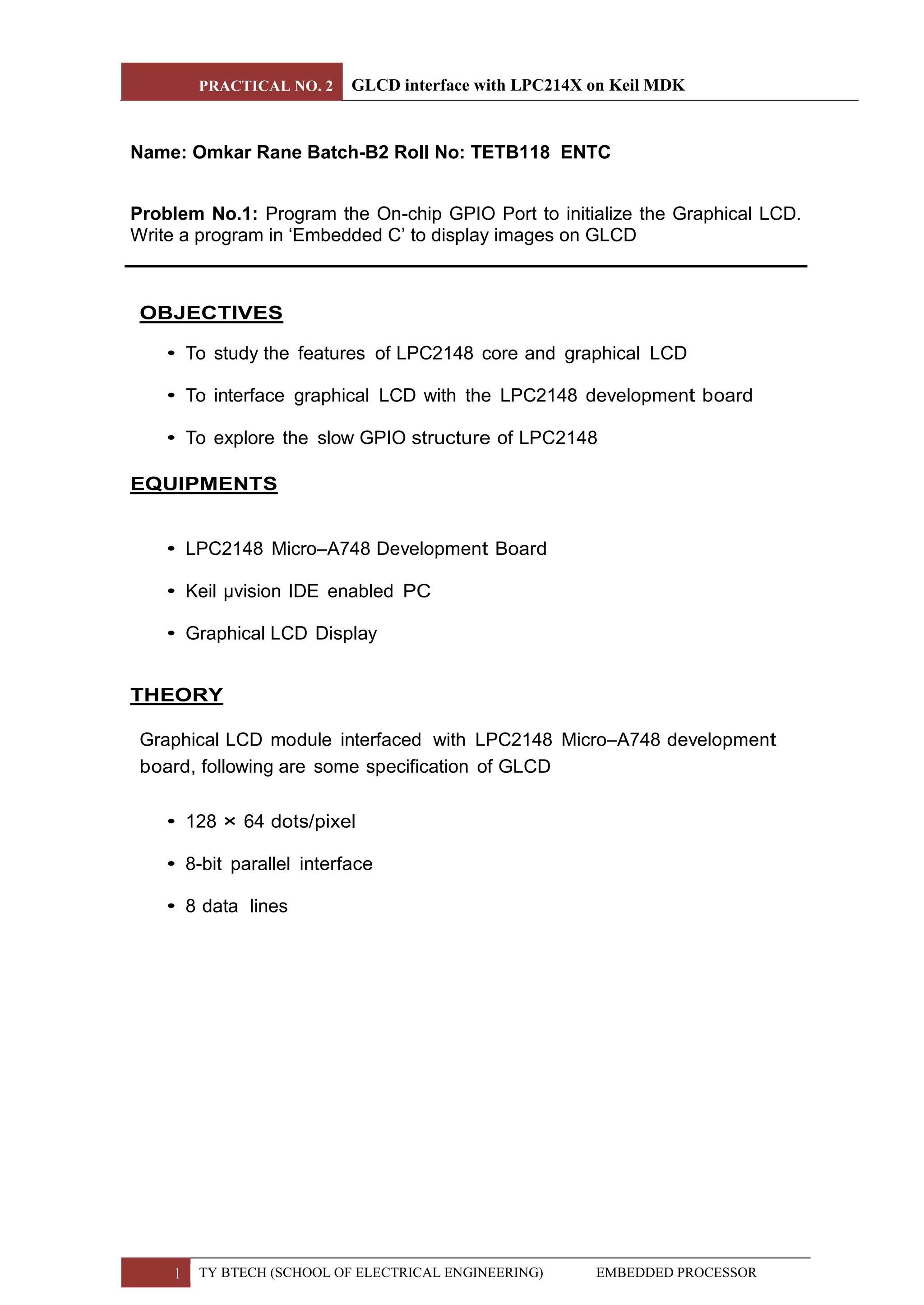 Displaying Animated Images On Glcd Display With Lpc2148 Microcontroller Pdf Computing