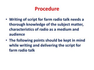 Pract 3 Script writing for radio | PPTX