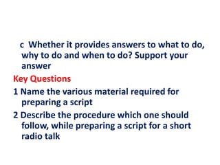 Pract 3 Script writing for radio | PPTX