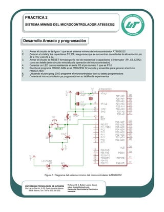 Sistema minimo de microcontrolador AT89S8252 | PDF