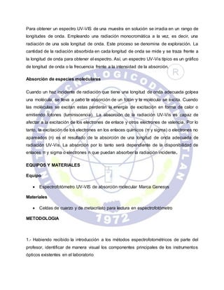 Practica 1 conocimiento y operación de un espectrofotometro uv-vis ...