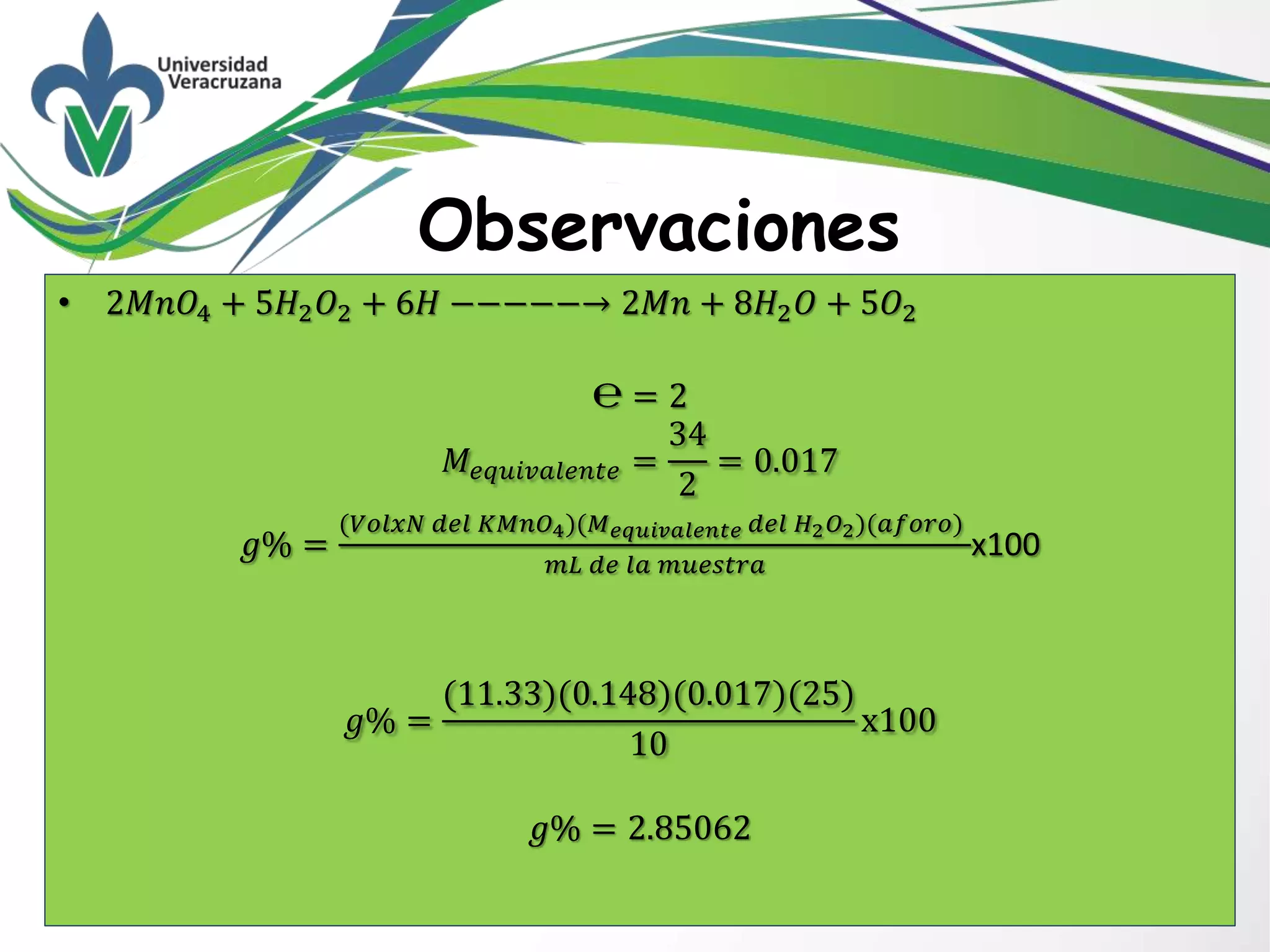 Practica 10-permanganometria | PPT