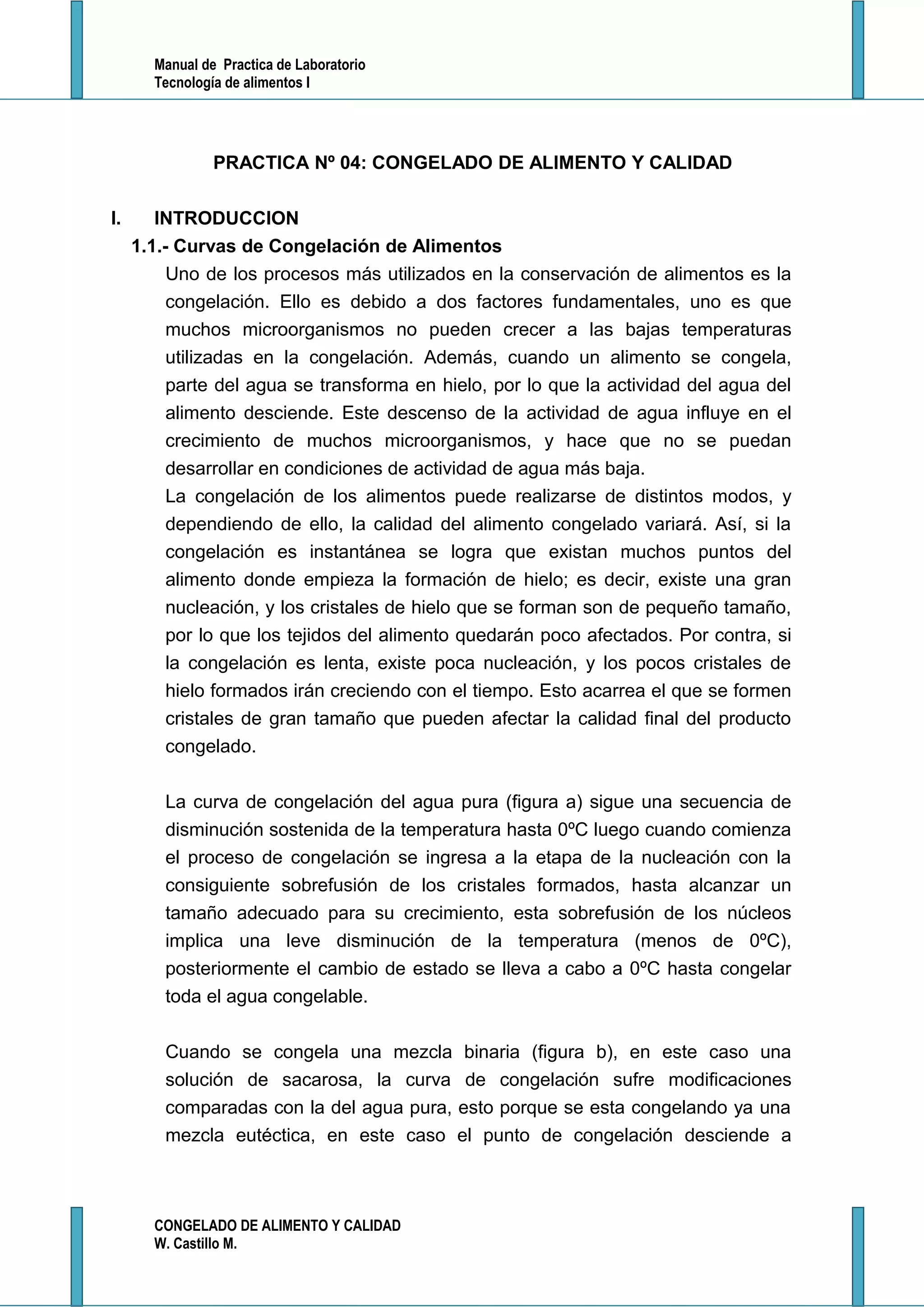 Practica 04 congelado de alimento y calidad | DOC