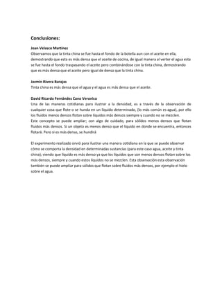 Practica1 de fisicoquimica: densidad | DOCX