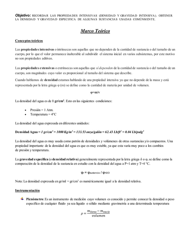 Practica 1 Densidad Mecánica De Fluidos Pdf