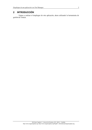 Apache Tomcat 8: despliegue de una aplicación mediante el interfaz | PDF