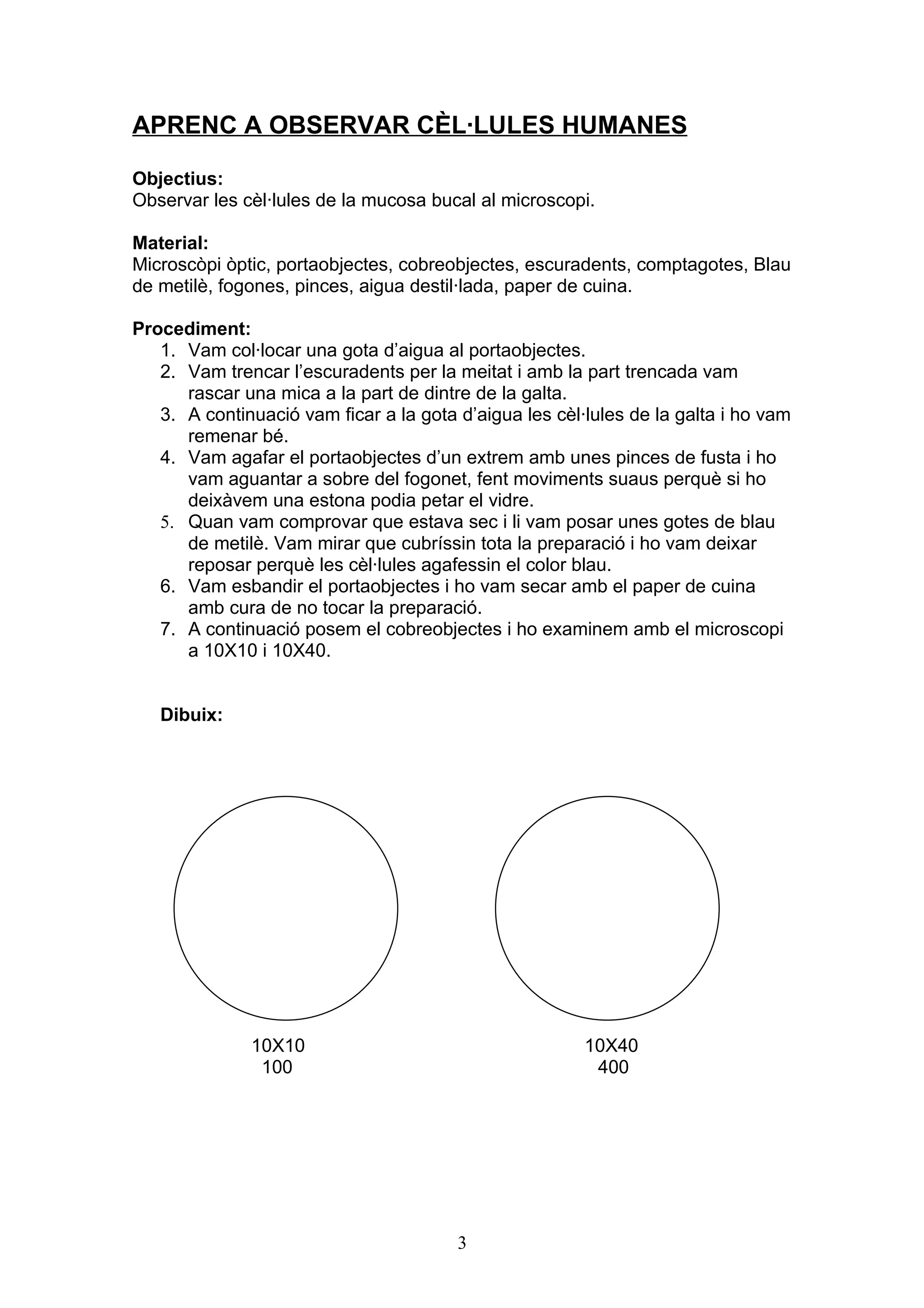 Practica 1 (aprenc a observar cèl·lules humanes) | DOC