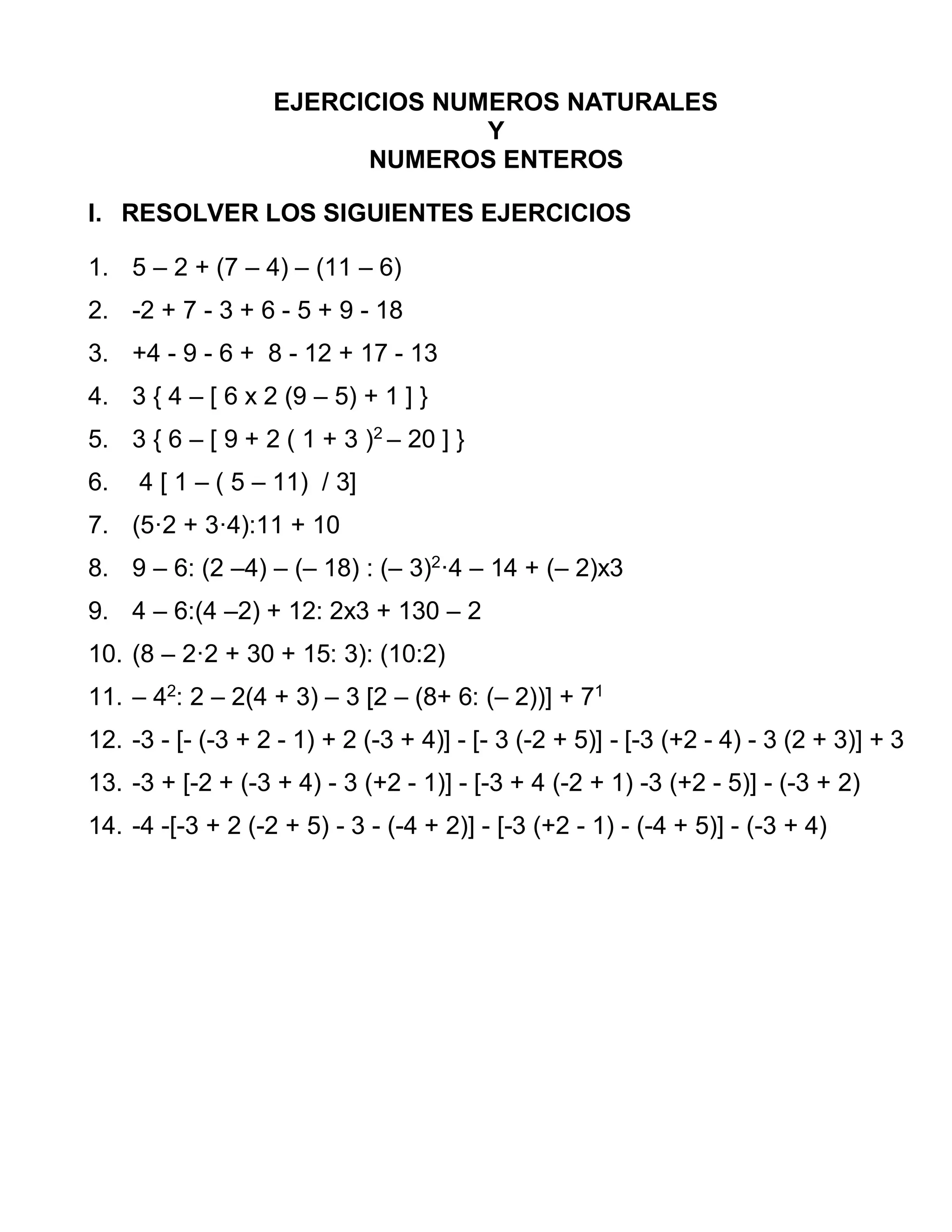 Practica 1 numeros naturales y enteros | PDF