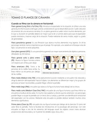 Tipos de guión y tipos de planos de cámara | PDF