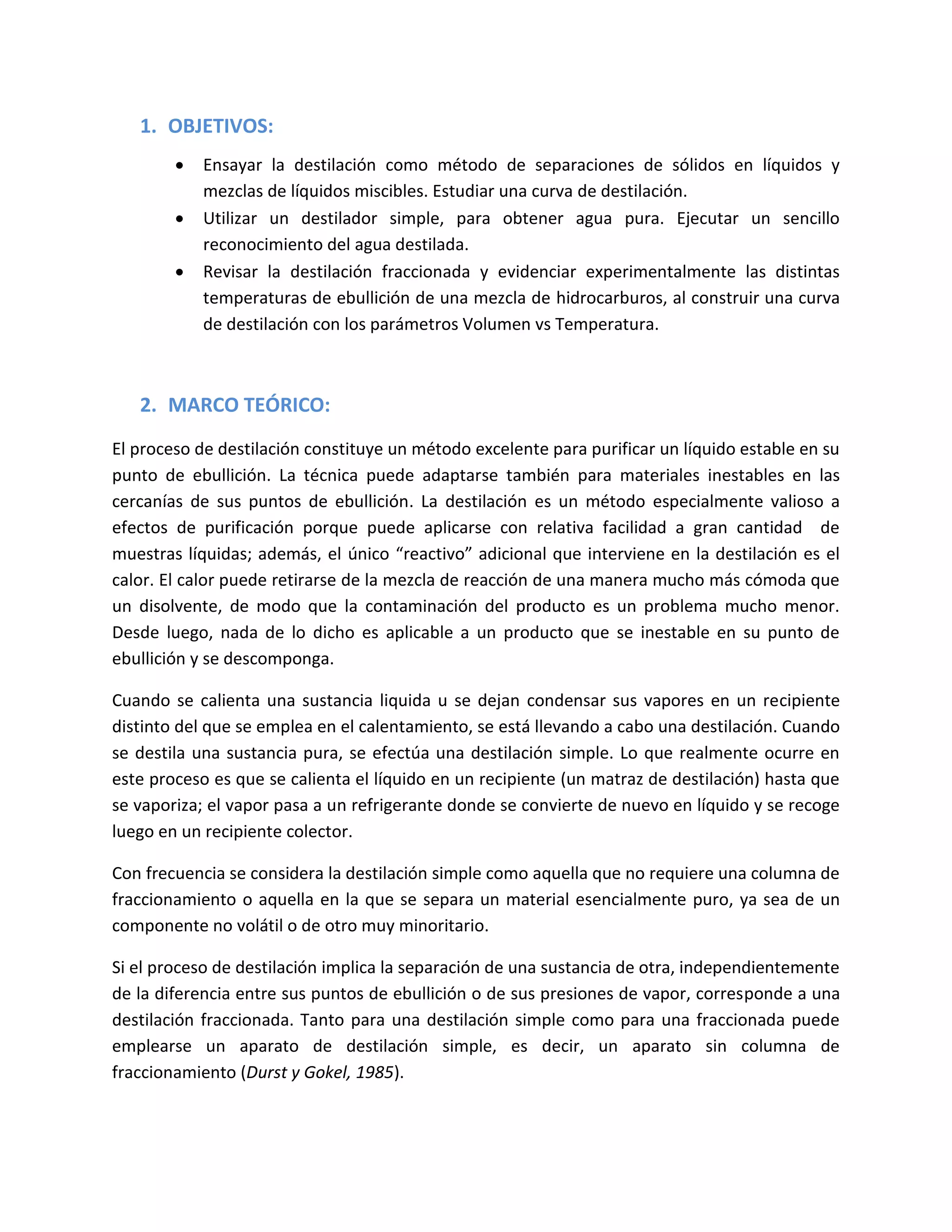 Practica 4 (Destilación simple y fraccionada) | DOCX