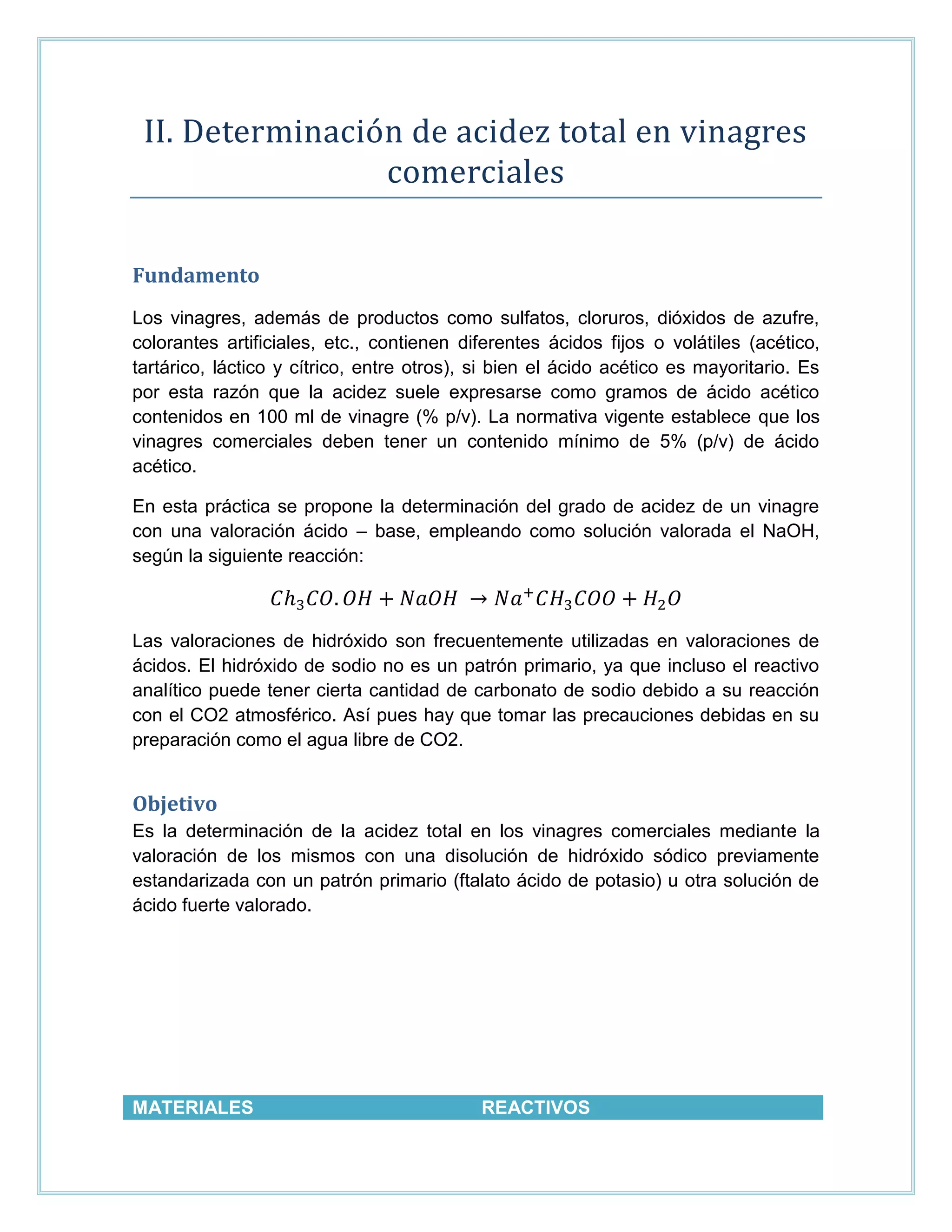 Practica 4 DETERMINACION DE BASES y ACIDEZ TOTAL | PDF