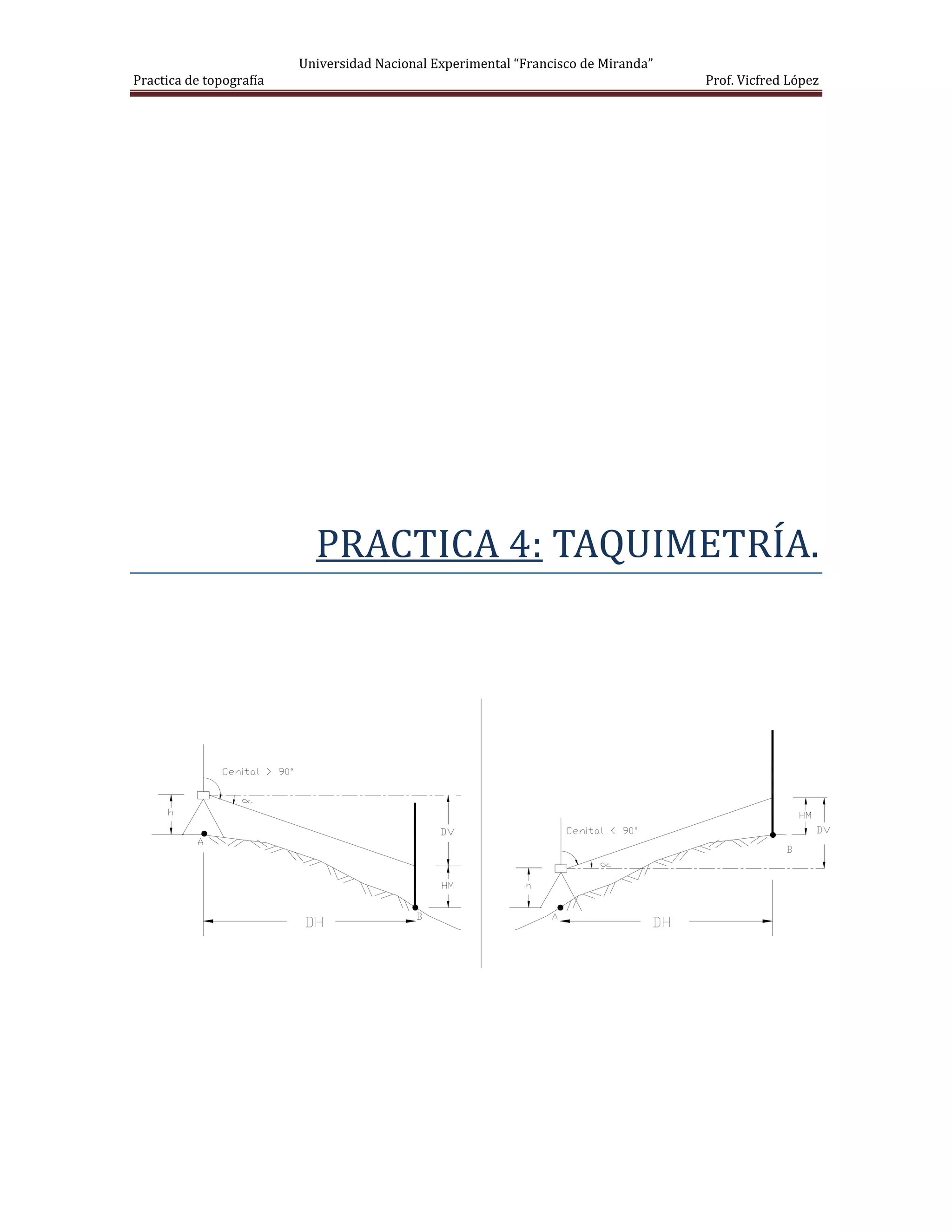 Practica 4 taquimetría. | PDF