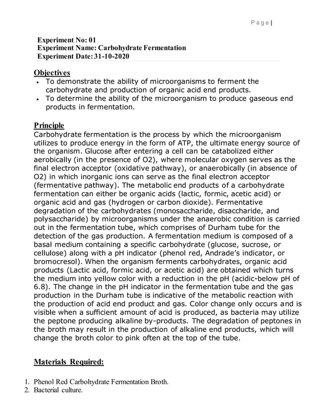 Carbohydrate Fermentation, Tripe Sugar Iron Agar Test, IMViC Test Part ...