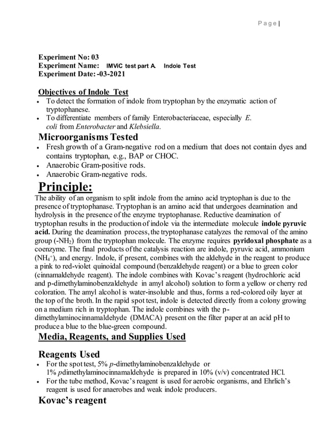 Carbohydrate Fermentation, Tripe Sugar Iron Agar Test, IMViC Test Part ...