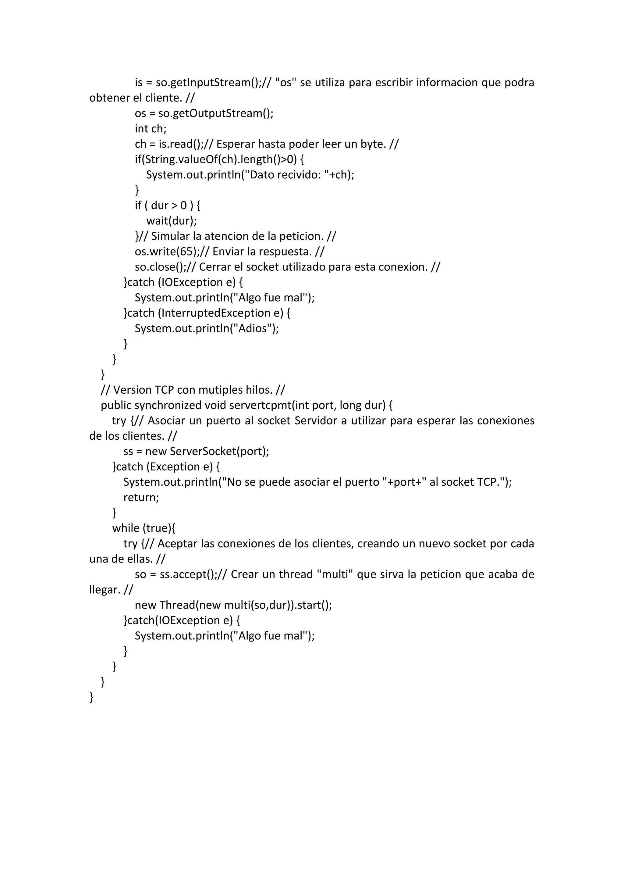 Practica cliente servidor java | PDF